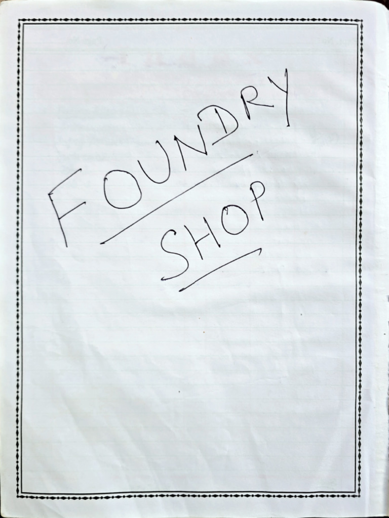 Foundry Shop | PDF
