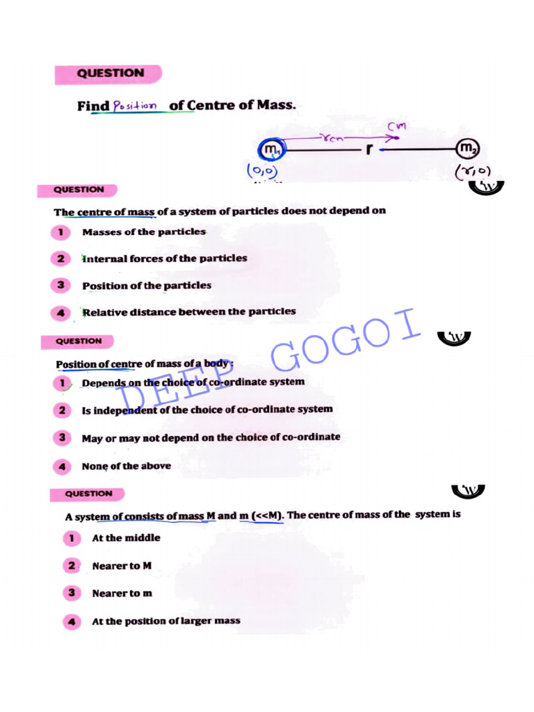 Center of Mass & Collision ? | PDF