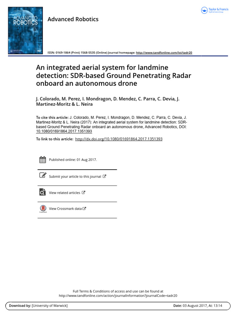 Drone-Based Landmine Detection System | PDF | Antenna (Radio) | Radar