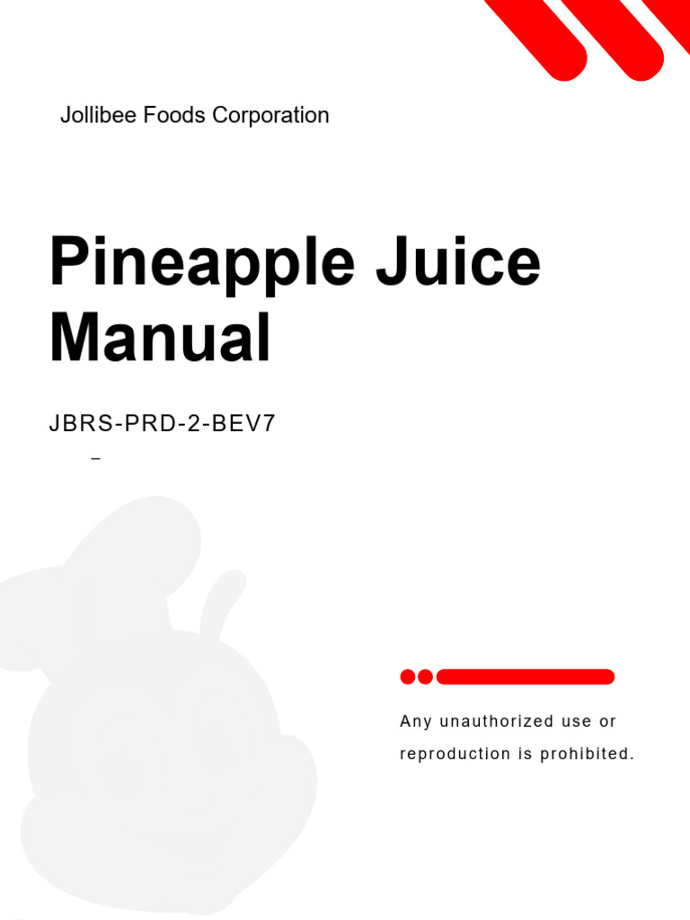 Jollibee Pineapple Juice Manual | PDF | Pineapple | Sugar