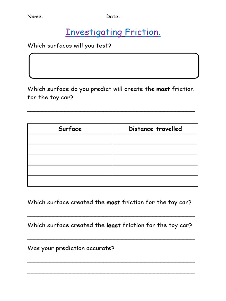 Investigating Friction in 4th Grade | PDF
