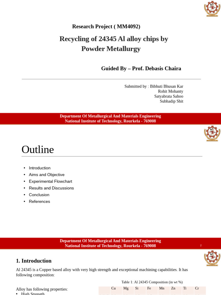 RP PPT | PDF | Sintering | Mill (Grinding)