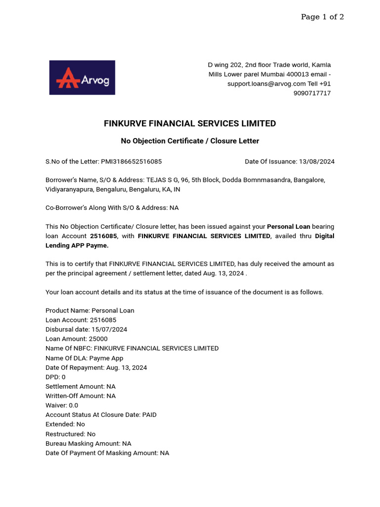 PayMe_Noc | PDF | Loans | Securitization