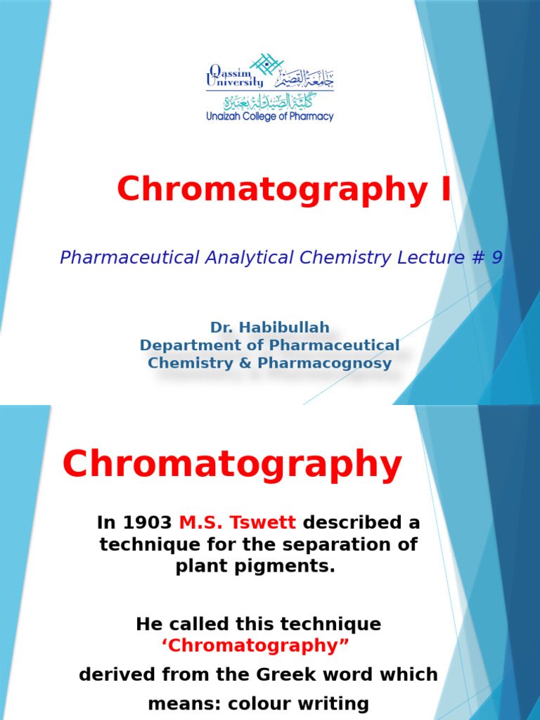 Lecture Chromatography I | PDF | Chromatography | High Performance ...