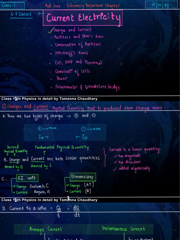 Physics: Current & Electricity Basics | PDF | Metrology | Quantity