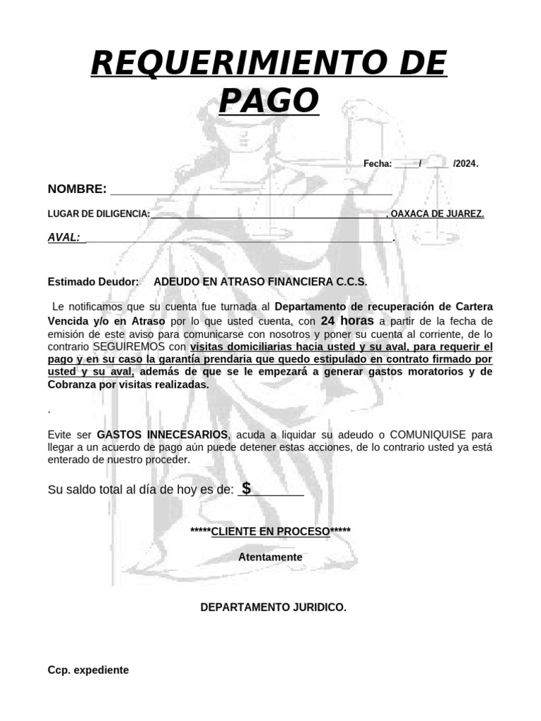 Requerimiento de Pago | PDF