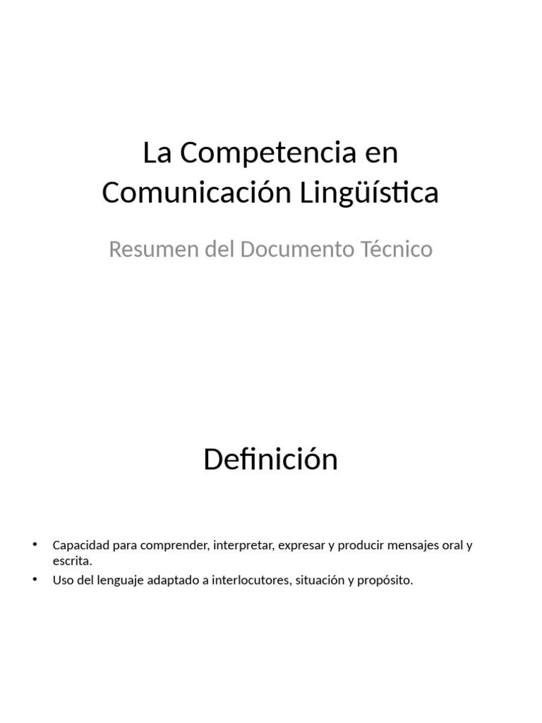 Competencia Comunicacion Linguistica | PDF