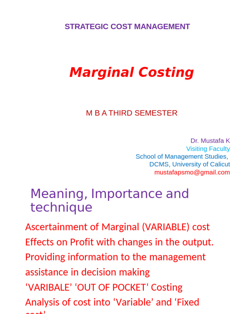 Marginal Costing and Break Even Analysis | PDF | Marketing | Management ...