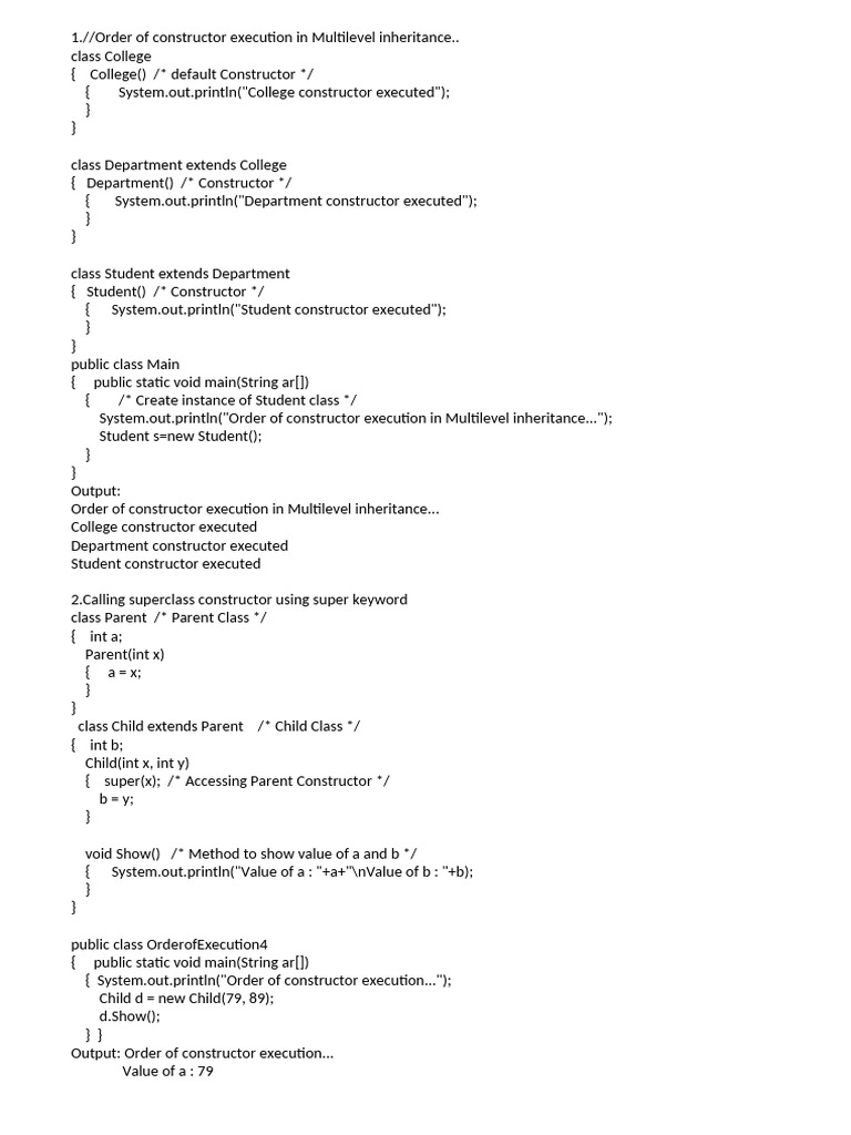 oop example_inheritance | PDF | Constructor (Object Oriented ... oop example_inheritance | PDF | Constructor (Object Oriented ...