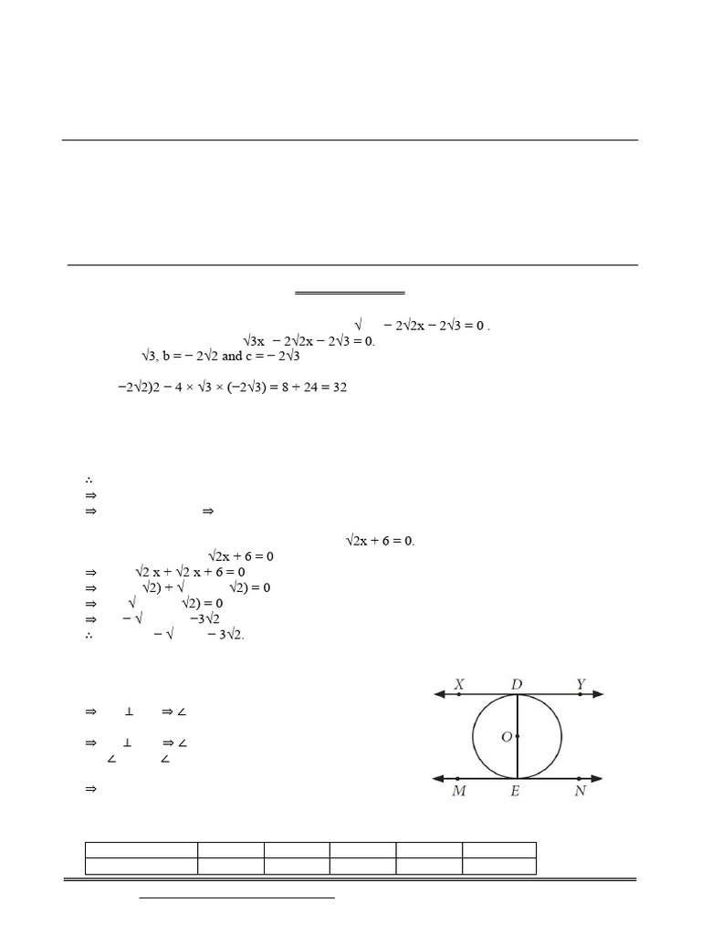 Maths Class X Term 2 Sample Paper Test 03 2021 22 Answers | PDF ...