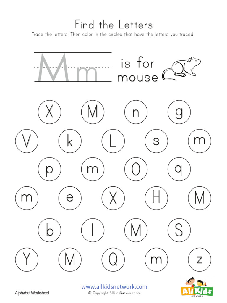 Find The Letter M Worksheet | PDF