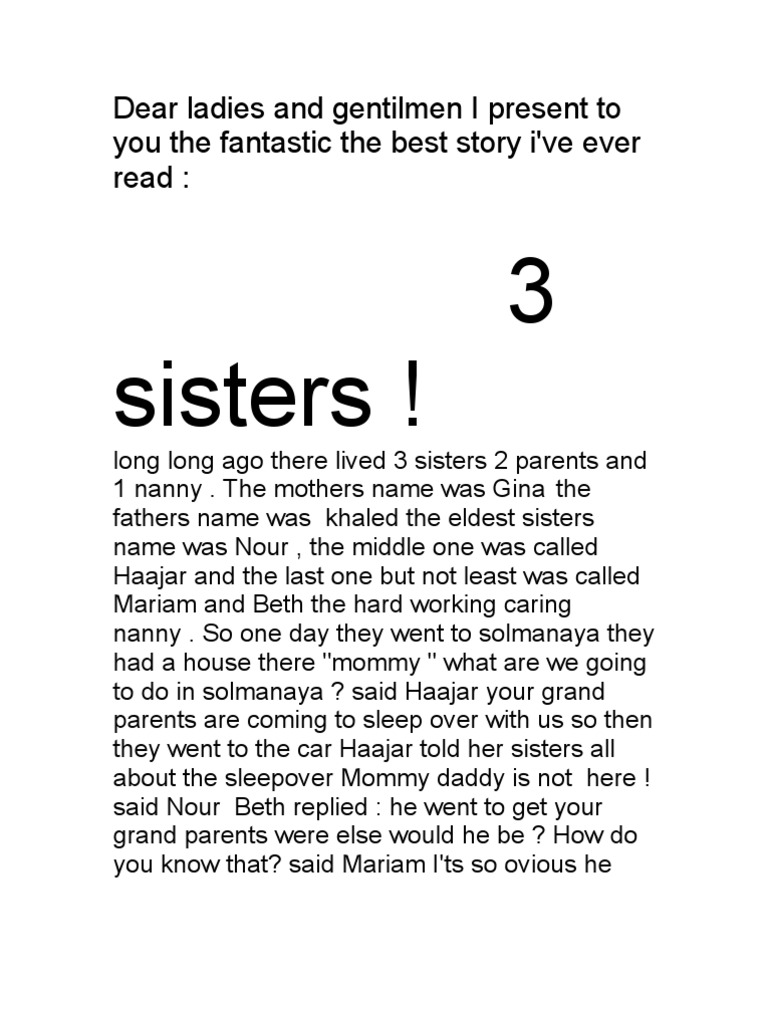 The Tale of Three Sisters' Adventure | PDF