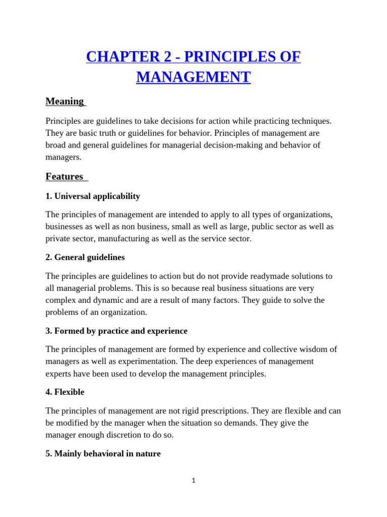 Chapter 2 - Principles of Management - Master | PDF | Business