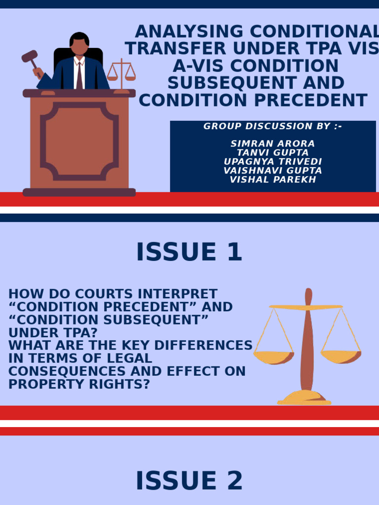 ANALYSING CONDITIONAL TRANSFER UNDER TPA VIS-a-vis CONDITION SUBSEQUENT ...