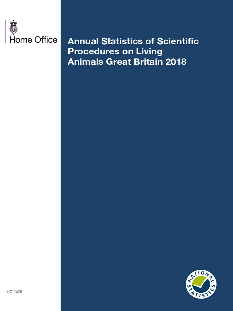 Annual Statistics Scientific Procedures Living Animals 2018 | PDF ...