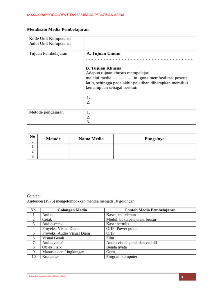 Formulir U2 Mendesain Media Pembelajaran (-PPT or MEDIA) | PDF | Seni