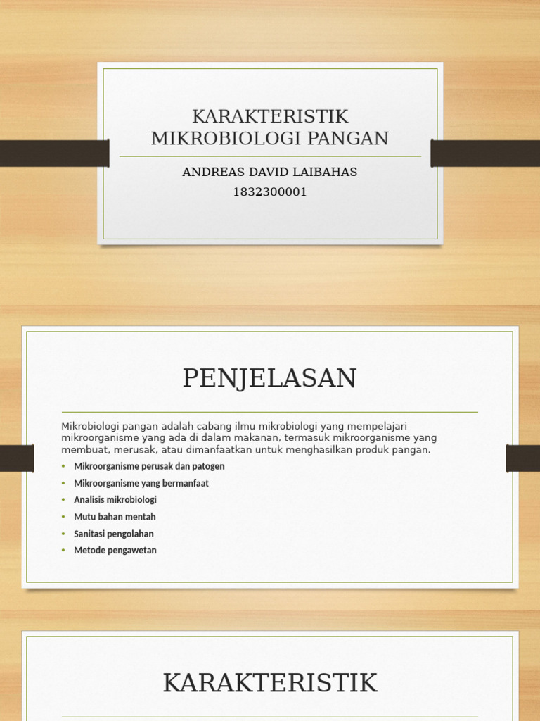 Karakteristik Mikrobiologi Pangan | PDF