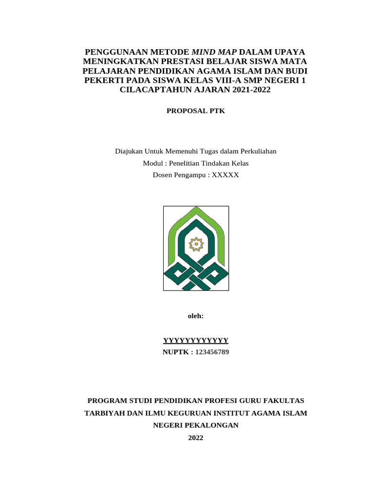 Contoh PTK - BS Pai | PDF | Pengembangan Diri