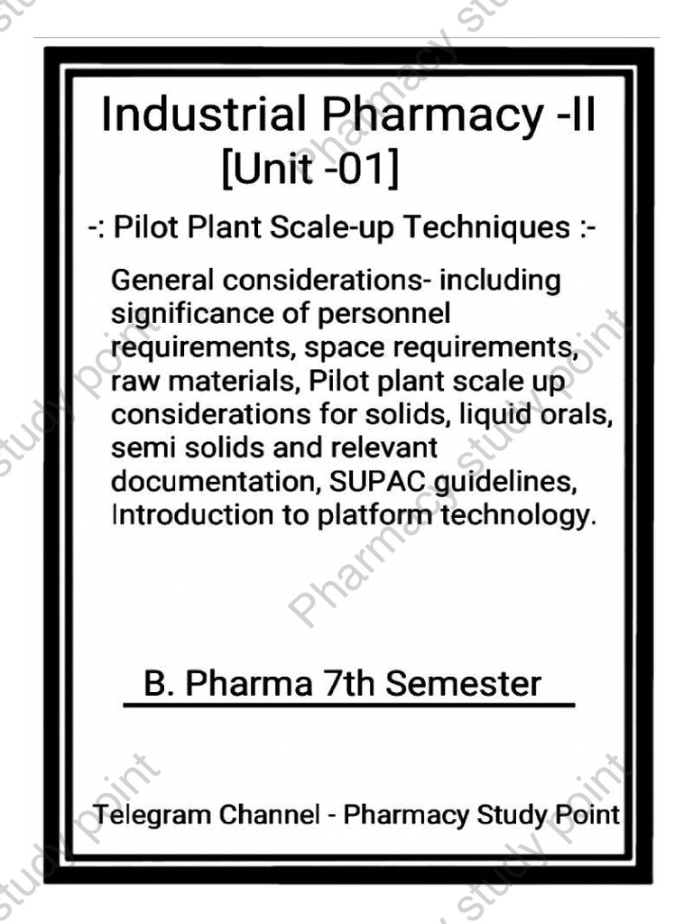 Industrial Pharmacy - 2 - Unit 01 | PDF