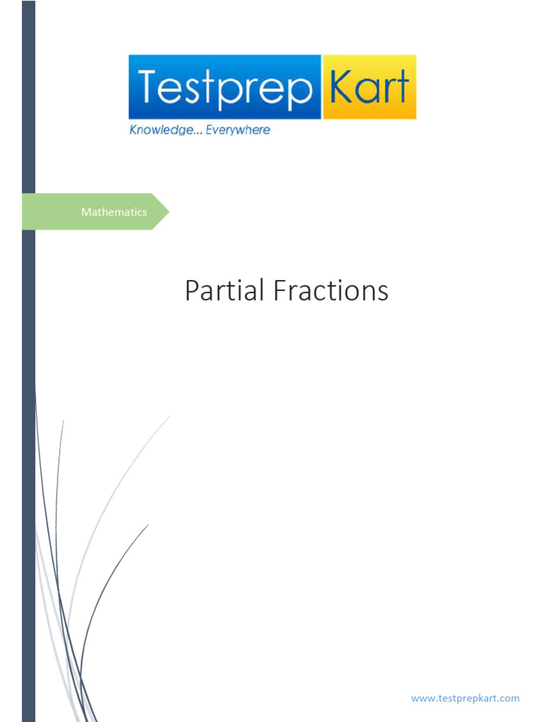 8 - Mathematics - Partial Fractions | PDF | Mathematical Objects | Arithmetic