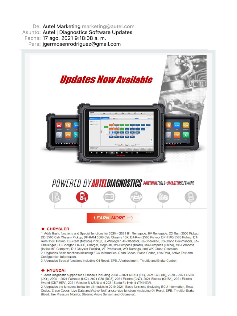 Autel Diagnostics Software Updates | PDF