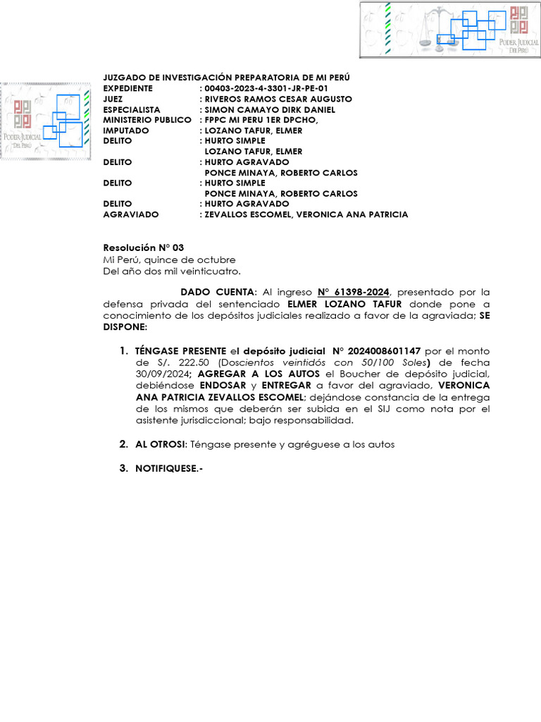 Exp. 00403-2023-4-3301-JR-PE-01 - Resolución - 207476-2024 | PDF | Separación de poderes ...