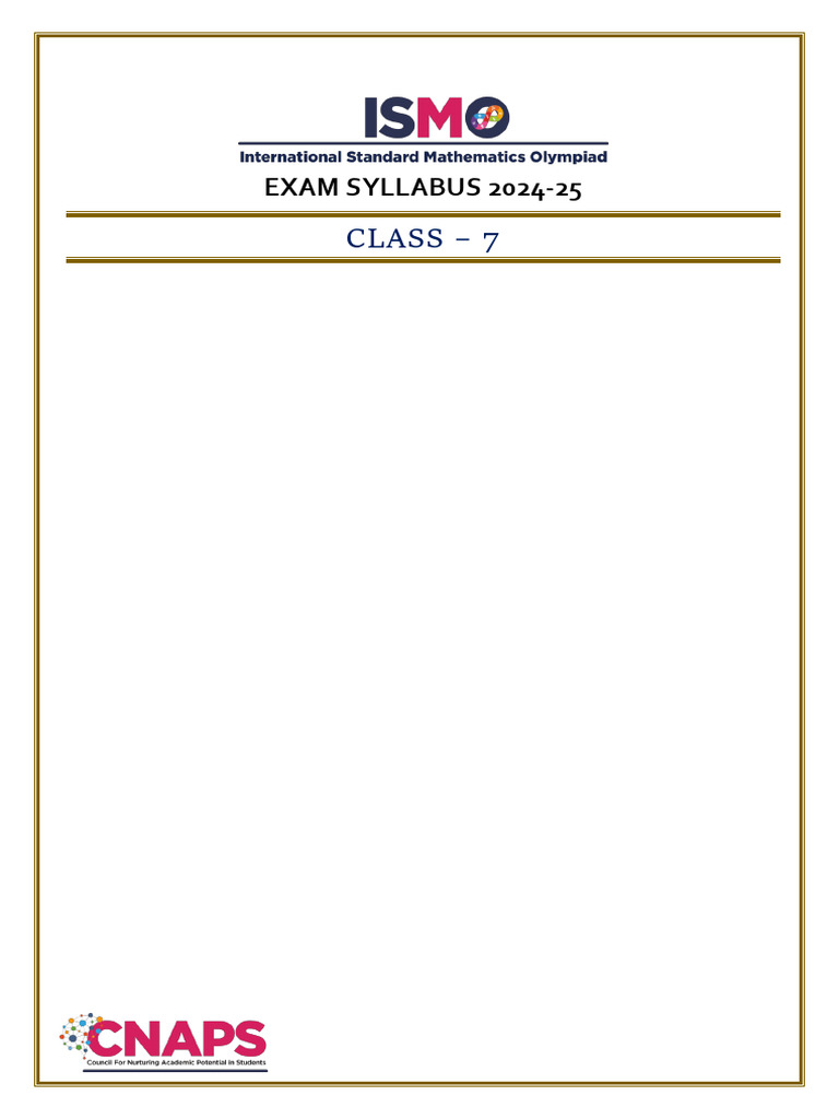 Ismo Syllabus Class-7 2024-25.0c970bca | PDF