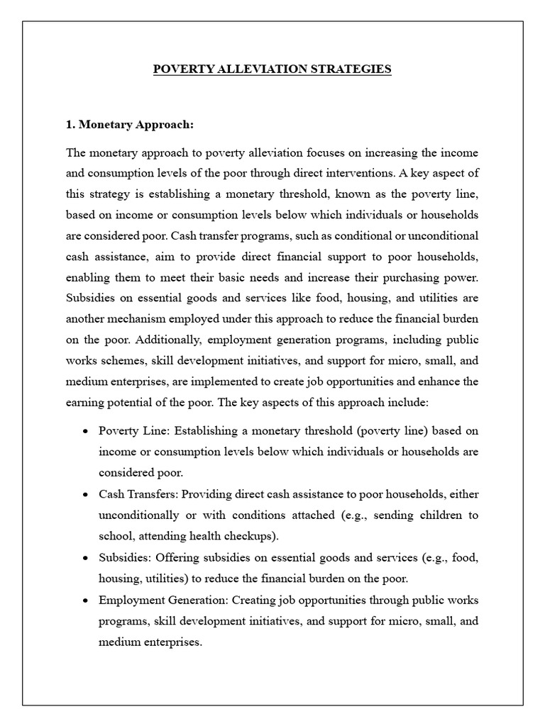 Poverty Alleviation Strategies P&L | PDF | Poverty | Poverty & Homelessness