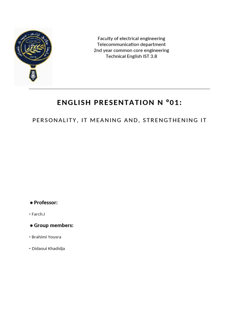 Definition of Personality | PDF
