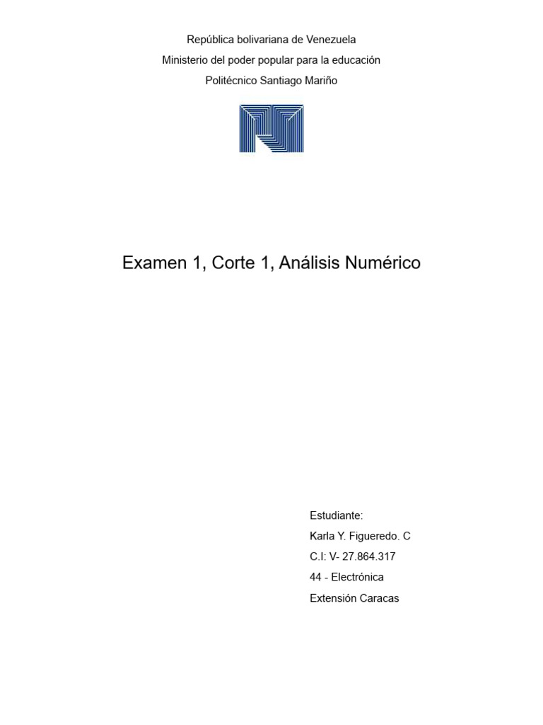 Ejemplos de Examenes Analisis Numericos | PDF