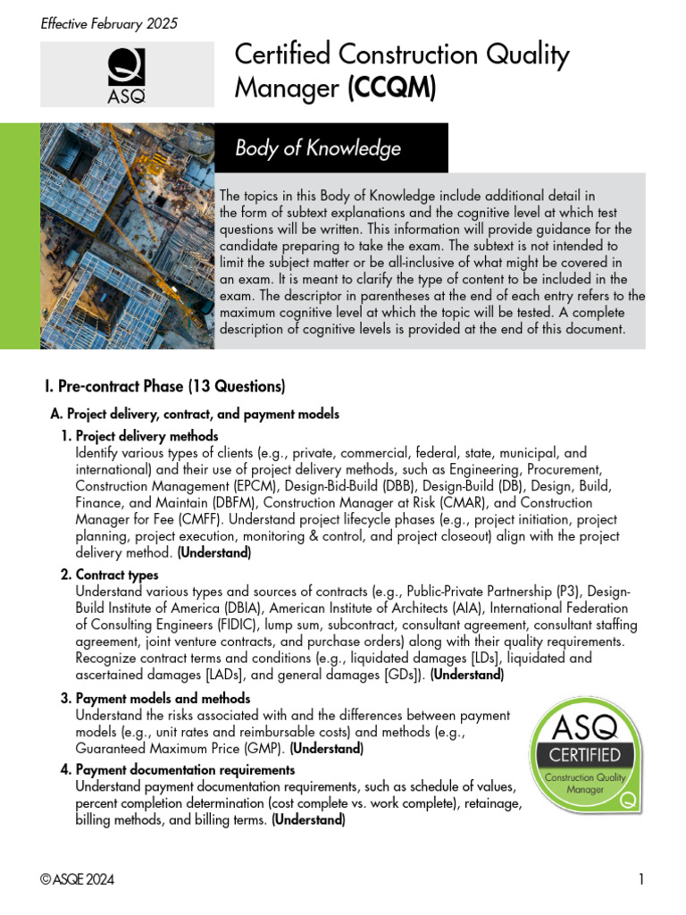 CCQM BoK 2024 | PDF | Audit | Quality Management System