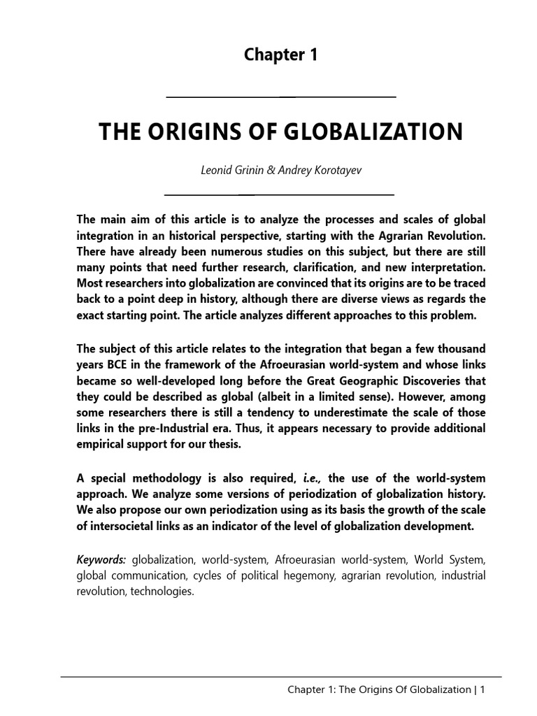Globalization Yesterday, Today and Tomorrow | PDF | World Systems Theory | Globalization