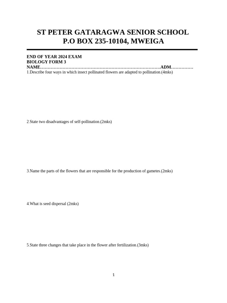 Biology Form 3 | PDF