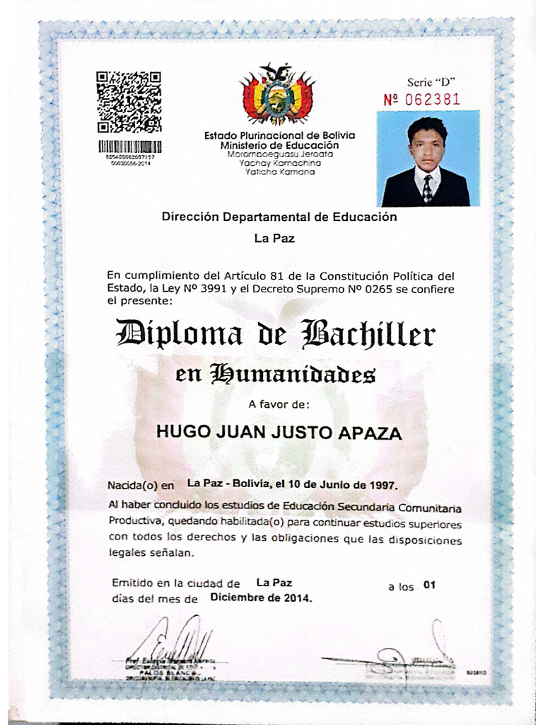 Diploma de Bachiller | PDF
