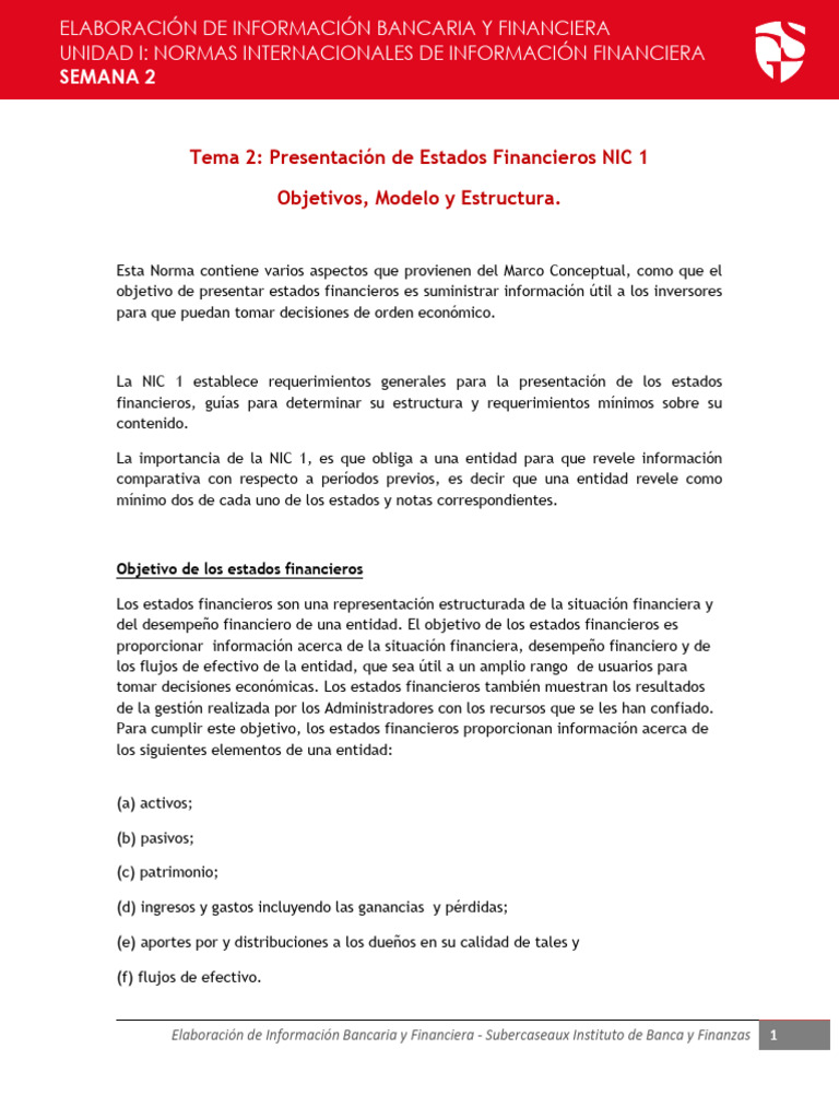 MODELIBFE C024 Semana 2 | PDF | normas internacionales de INFORMACION FINANCIERA | Bancos