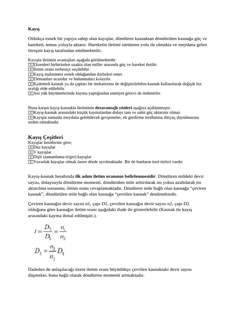 Mekatronik Sistemler Kayış | PDF