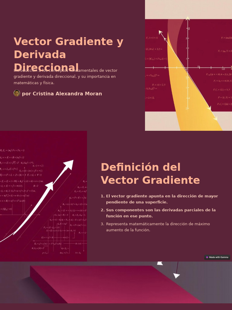 Vector Gradiente y Derivada Direccional | PDF | Degradado | Vector ...