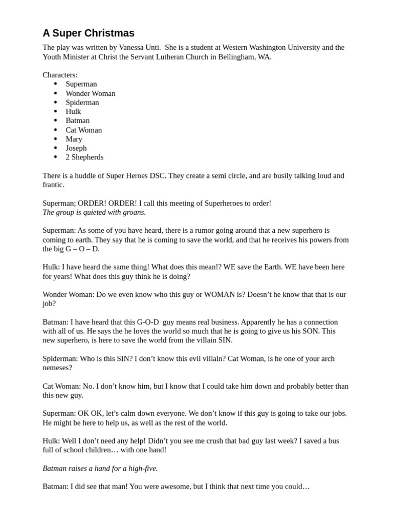 Super-Christmas-Script | PDF | Batman | Jesus