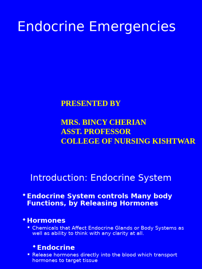 Endocrine Emergency | PDF | Diabetes | Endocrine System