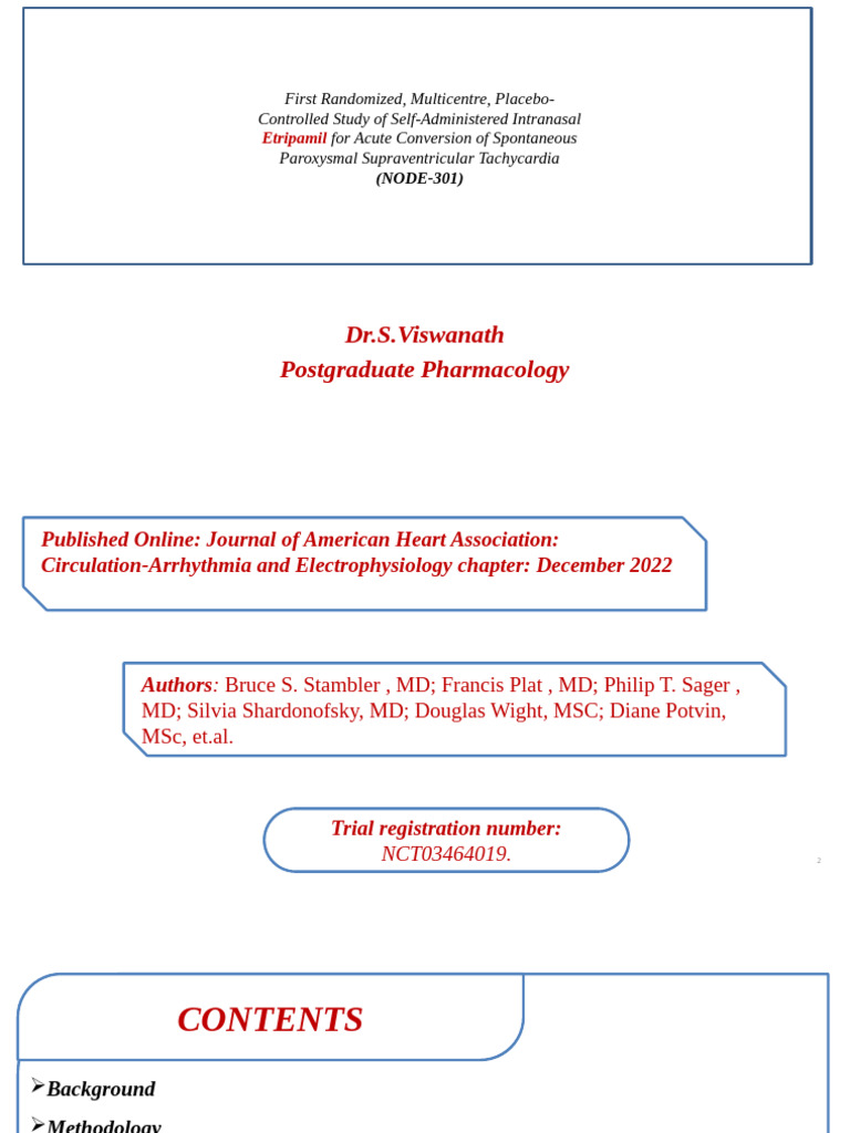 Etripamil Phase 3 Trial | PDF | Cardiovascular System | Cardiology