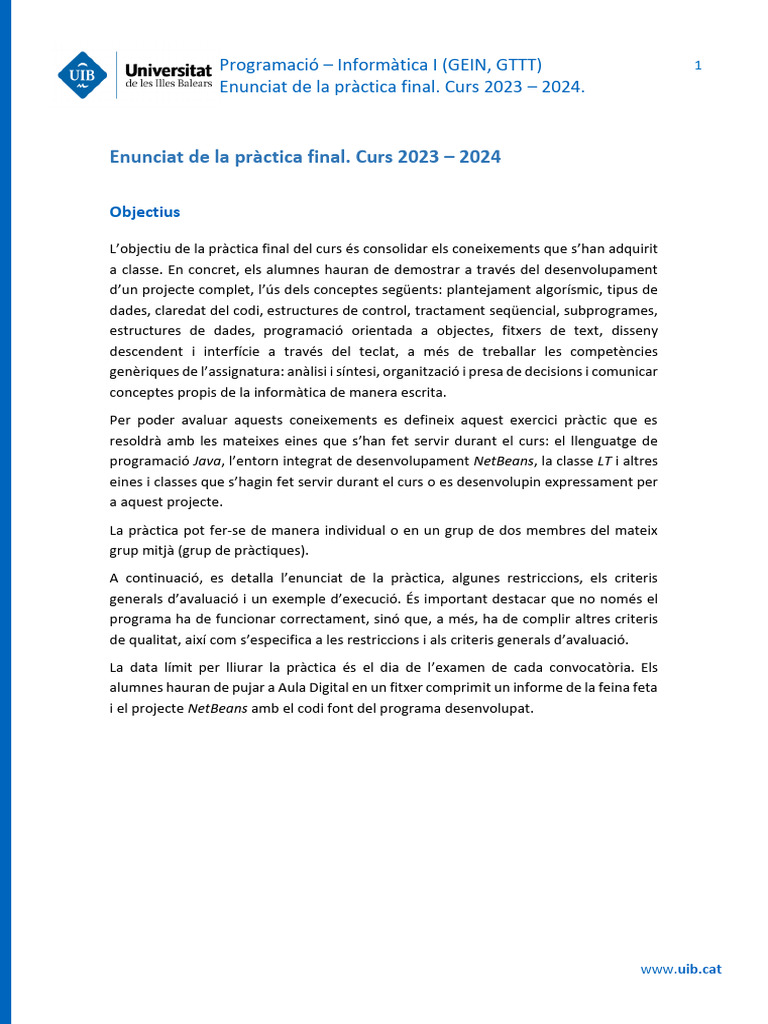 Enunciado Practica | PDF