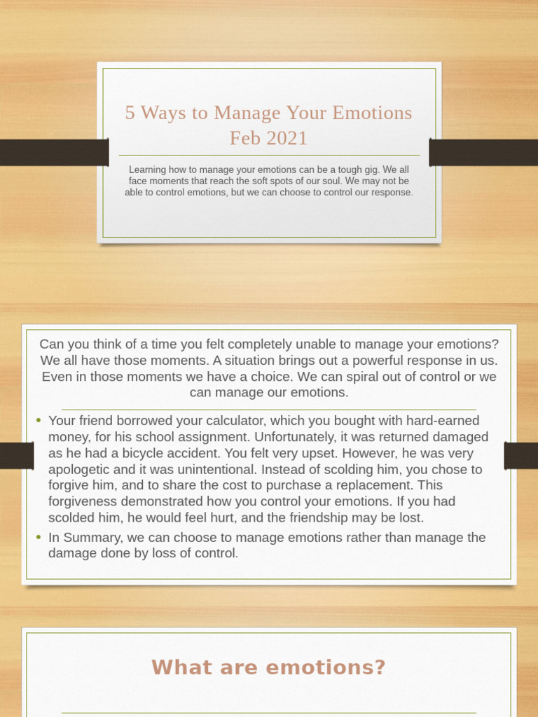 5 Ways To Manage Your Emotions (Brief) | PDF | Prayer | Glory (Religion)