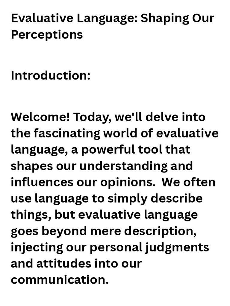 Evaluative Language Shaping Our Perceptions - 20241014 - 213334 - 0000 ...