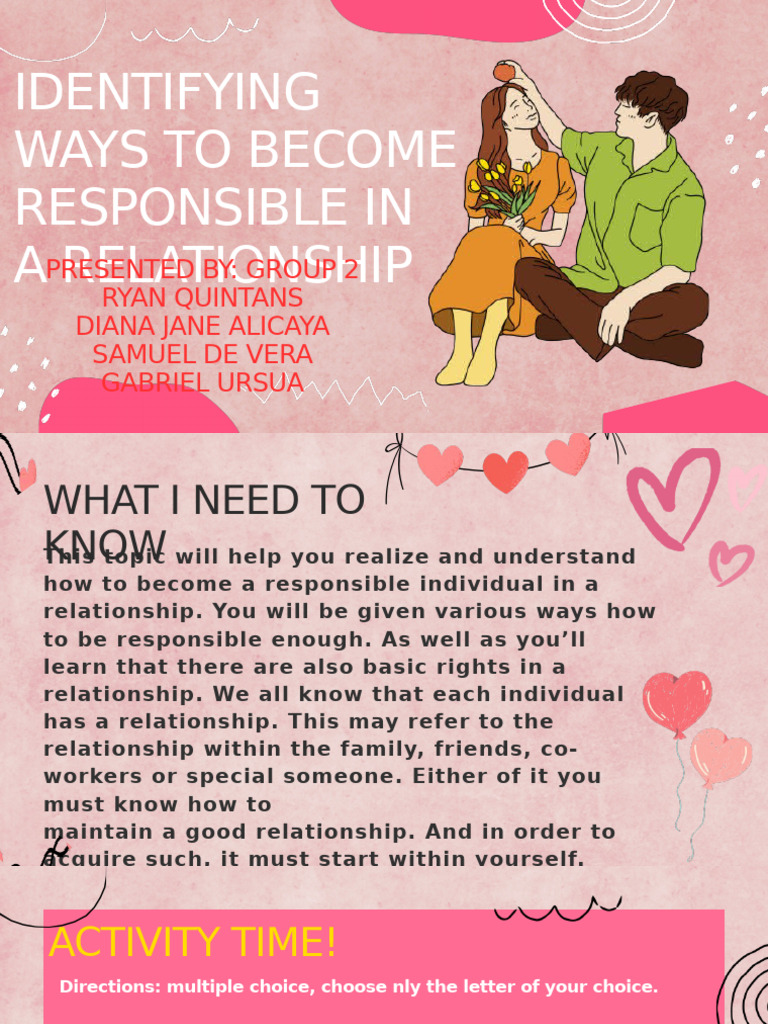 Identifying Ways To Become Responsible in A Relartionship | PDF ...