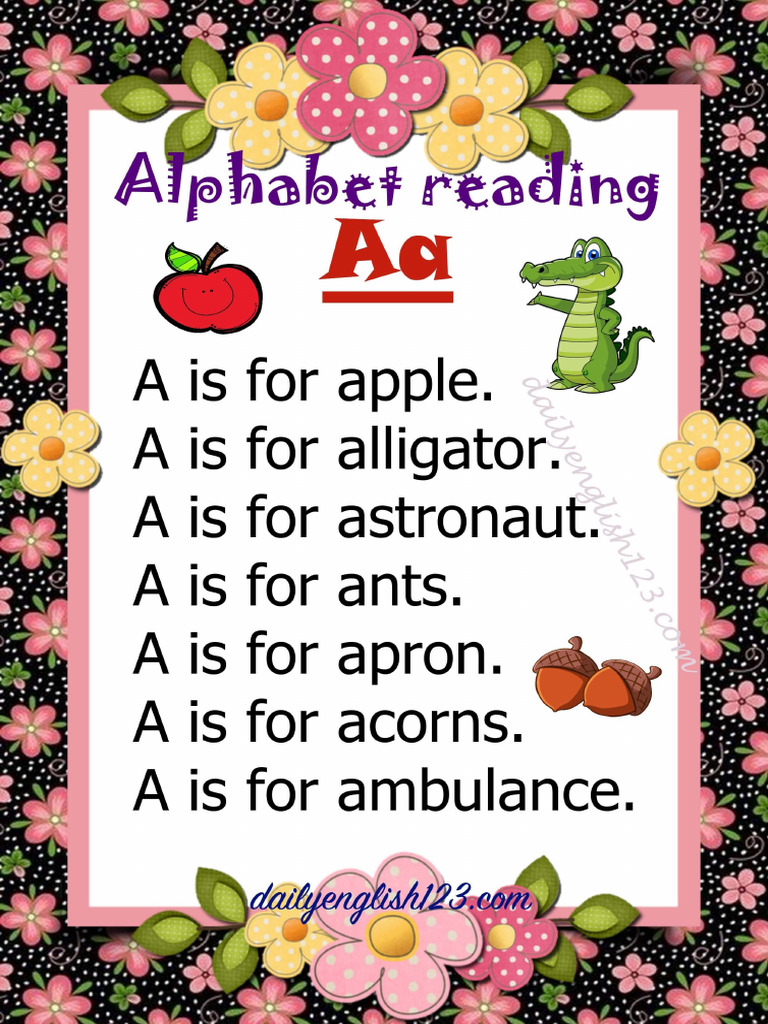 Alphabet-Reading - A | PDF