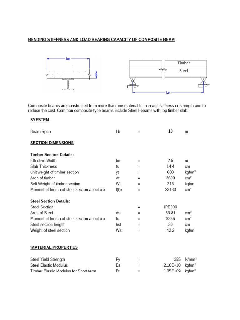 Composite Beam Bending Stiffness Analysis | PDF | Bending | Beam ...