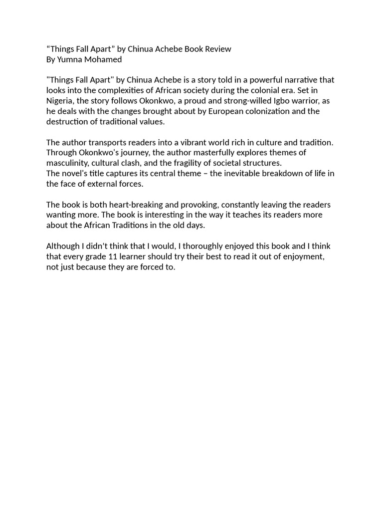 Things Fall Apart | PDF