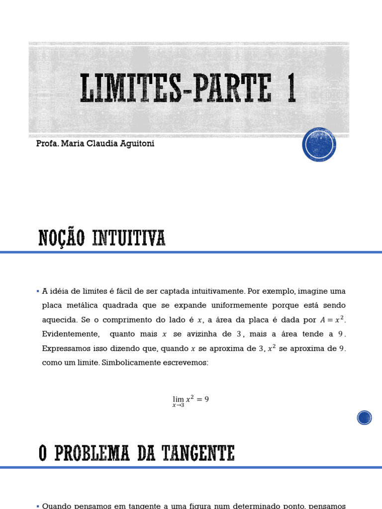 Limites Parte1 | PDF | Velocidade | Linha (Geometria)