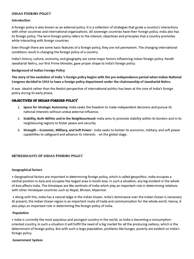 Indian Foreign Policy | PDF | Non Aligned Movement | Jawaharlal Nehru