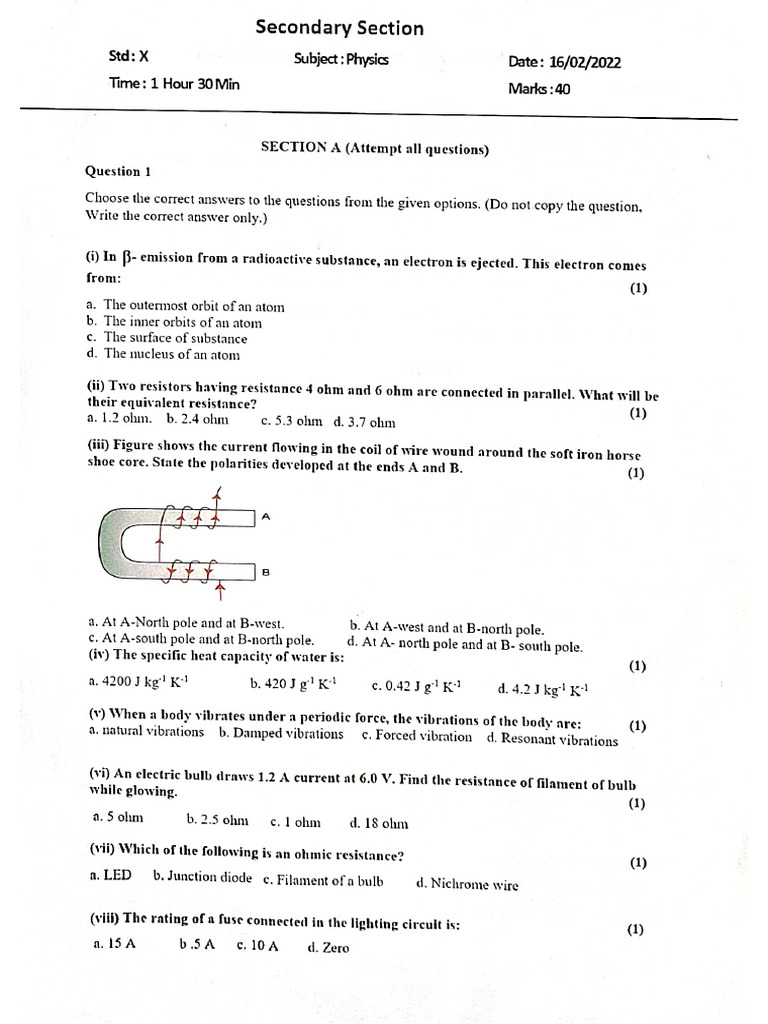 Physics Pre-Board | PDF